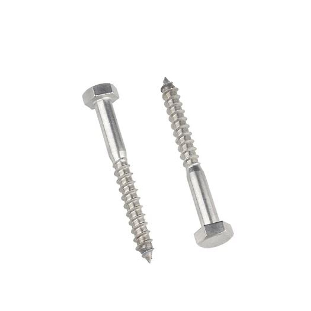 binifiMux 20pcs 1/4" x 4" Stainless Steel Hex Head Lag Screws Bolts Coach Bolts, A2-70/18-8, Plain Finish