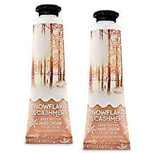 Bath and Body Works 2 Pack Snowflakes & Cashmere Hand Cream 1 Oz.