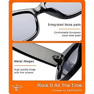 EASYHAUTE Cat Eye Sunglasses for Women, Premium Retro Sun Glasses Fashion Style with UV400 Protection, Trendy Frame (Grey/Purple Gradient Yellow)