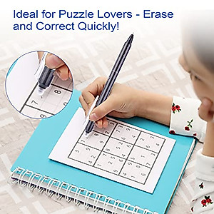 cobee® Erasable Gel Pens, 12 Pieces 0.5mm Retractable Eraser Rollerball Pen Black Ink Erasable Pen Mistakes Disappear Fine Point Pen Writing Planner Drawing School Supplies(Black)