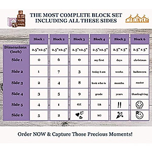 MAINEVENT Farmhouse Baby Monthly Milestone Blocks, Age Blocks for Baby Milestone, Baby Gifts for Baby Shower, Newborn Photography, Baby Photo Props, Month Milestone Blocks