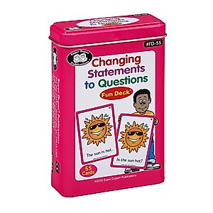 Super Duper Publications | Changing Statements to Questions Fun Deck Flash Cards | Educational Learning Resource for Children