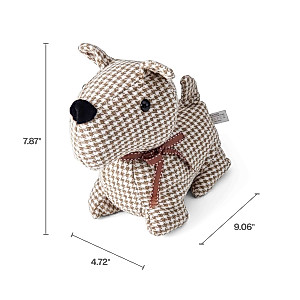 Elements 4.72x9.06x7.87 Inch Brown Plaid Dog Weighted Fabric Door Stopper