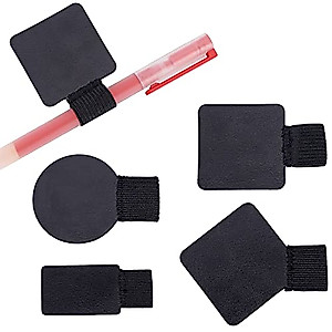 NBEADS 12 Pcs Adhesive Pen Loop Holder, 4 Styles Pencil Elastic Loop Imitation Leather Pencil Elastic Band Loop Designed for Notebooks Journals Calendars Planners Tablet Case