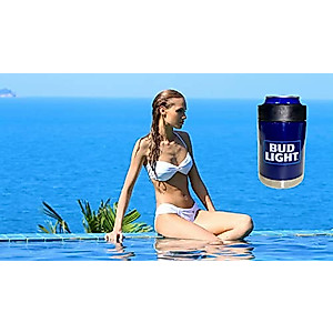 Bud Light Stainless Steel Can Insulator, Insulated Beverage Holder for Standard Size Can and Bottle, Can Cooler for Beer and Soda