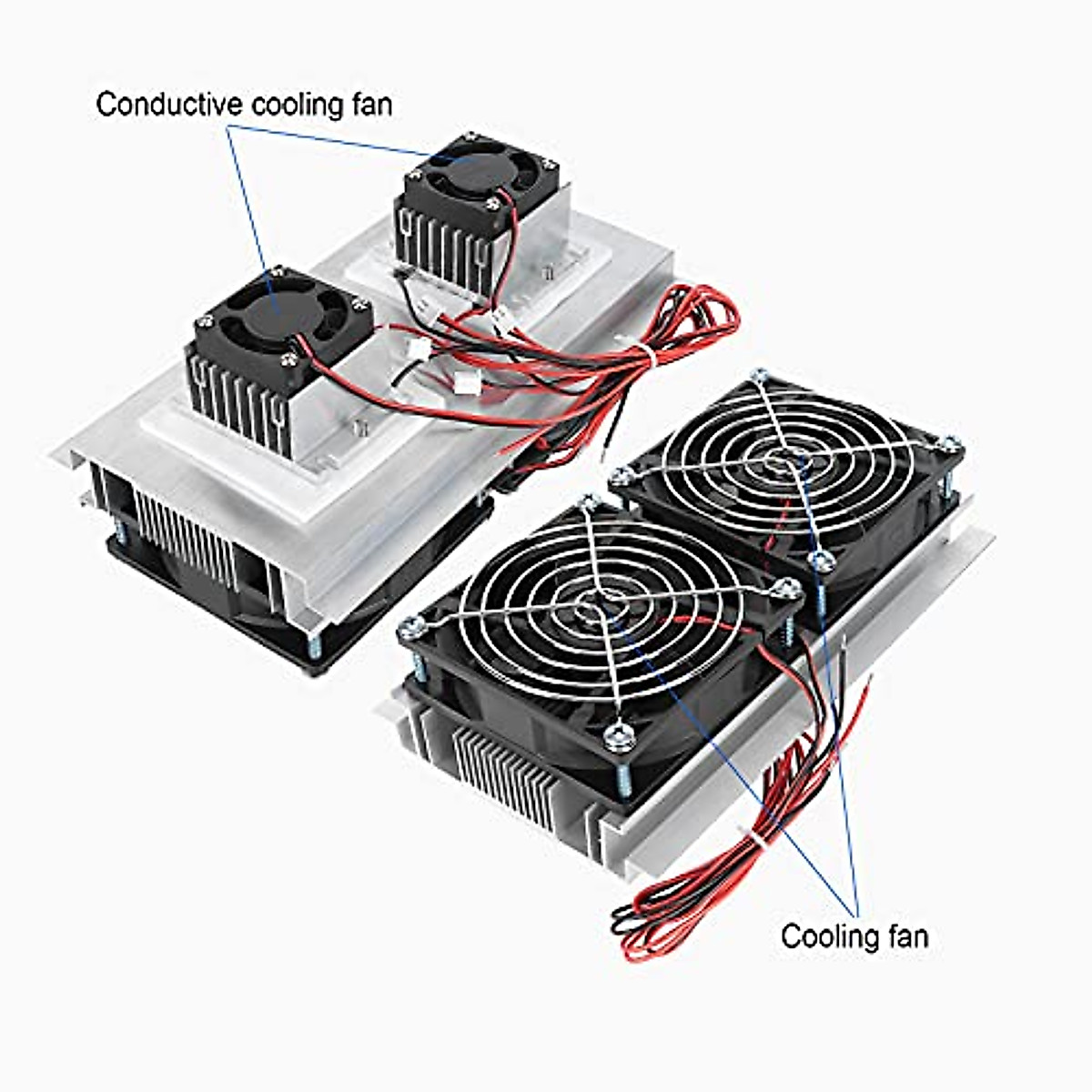 Tgoon 2‑Core Semiconductor Cooler, No Need for Refrigerant Semiconductor Refrigeration Cooler Ambient Temperature Low Noise for Experiment Boards for Computers(US Plug 110V)