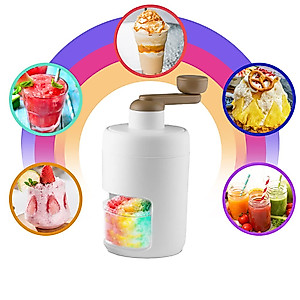 Ahosoutly Shaved Ice Machine, Snow Cone Machine, Slushie Machine with Stainless Steel Blades for Ice Cream, Snowcone,Cocktail Maker,Kakigori,Bingsu,Hand Ice Crusher Shaver For Kids & Adults