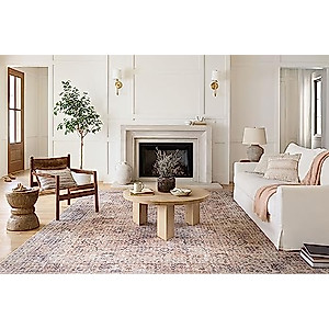 Loloi II Skye Collection SKY-01 Blush/Grey 2'-0" x 5'-0", 13" Thick, Accent Rug, Soft, Durable, Vintage Inspired, Distressed, Low Pile, Non-Shedding, Easy Clean, Printed, Living Room Rug
