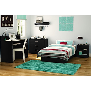 South Shore Libra Platform Bed, Twin, Pure Black