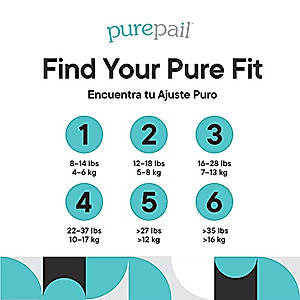 PurePail Disposable Diapers — Size 4 — 22-37 lbs — Chemical Free for Sensitive Skin — Unscented — Just Pure Fit — 152 Count