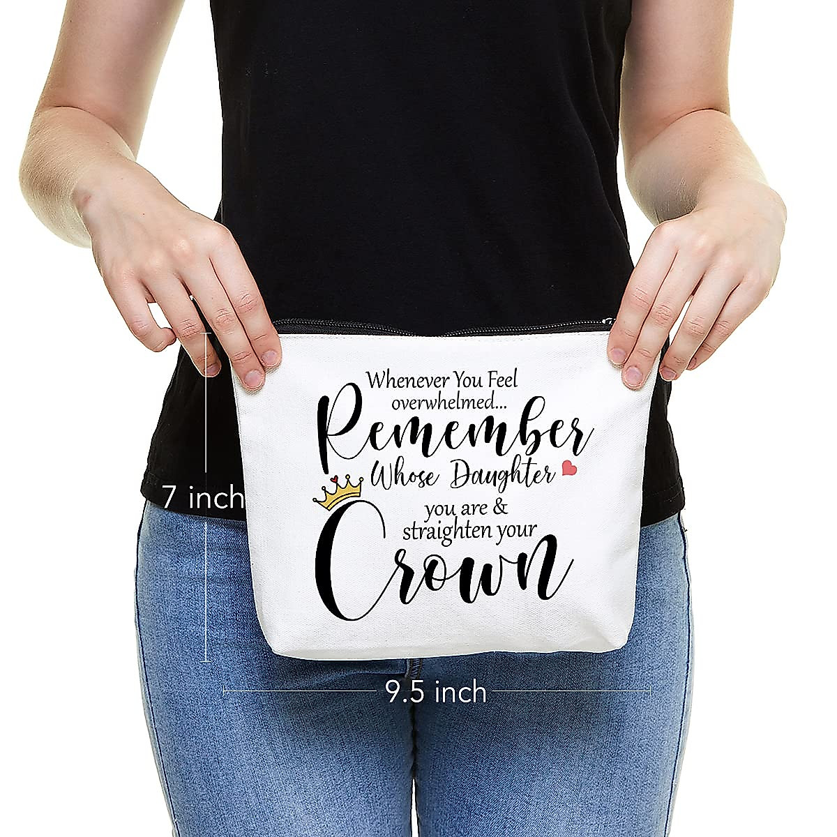 Fokongna Daughter from Mom Inspirational Gifts, Ideas makeup bag Organizer Bag Daughter Birthday Gifts, from mom dad parents wedding for daughter wedding gift for daughter birthdays graduation gifts