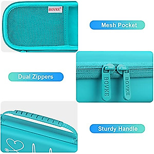BOVKE Travel Stethoscope Case for 3M Littmann Classic III, Lightweight II S.E, MDF Acoustica Lightweight Stethoscopes, Mesh Pocket for Pen Lights, Medical Scissors and Nurse Accessories, Turquoise