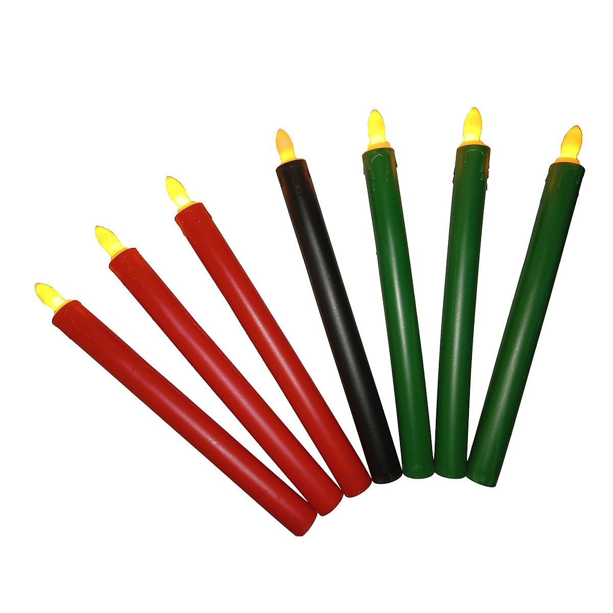 Kwanzaa Kinara Candle Holder Set with Flameless Battery Powered Electric Candles