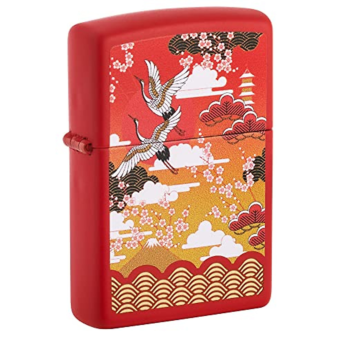 Zippo Kimono Design Red Matte Pocket Lighter