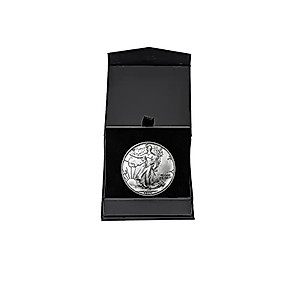 1990 - U.S. Silver Eagle in Plastic Air Tite in Magnet Close Black Gift Box - Gem Brilliant Uncirculated Dollar Uncirculated US Mint