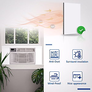 Wintcomfort Window Air Conditioner Surround Insulation Panels, White AC Side Insulated Foam Panel with Top Seal Strip for Indoor Window AC Unit