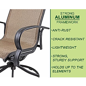Patio Master Bellevue Sling Rocker Outdoor Aluminum Brown Chairs (Pack of 2)