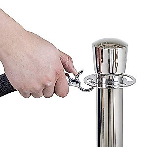 US Weight - U2140 Premier Chrome Post and Black Velvet Rope Crowd Control Stanchions