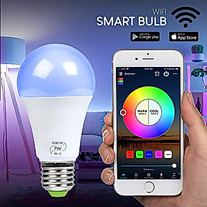 Flux WiFi Smart LED Light Bulb - Compatible with Alexa, Google Home Assistant & IFTTT - Smartphone Controlled Multicolored Color Changing Lights - Sunrise Wake Up Light & Dimmable Night Light