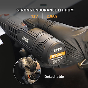 Cordless Rotary Tool, SPTA Cordless Mini Car Polisher, 36Pcs 12V Li-ion Battery IVT 5,000-25,000 RPM Small Buffer Polisher Polishing Foam Pad Set for Polishing Sanding