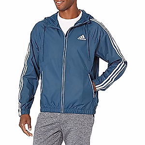 adidas mens Basic 3-Stripes Jacket WIND.RDY Crew Navy Small