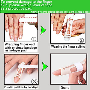 Reppkyh Big Finger Splints, Mallet Brace Large Size Plastic Support, Immobilizer Joint Protection Injury Finger,osteoarthritis, and pain (1 Set(3Pcs)), White Splints