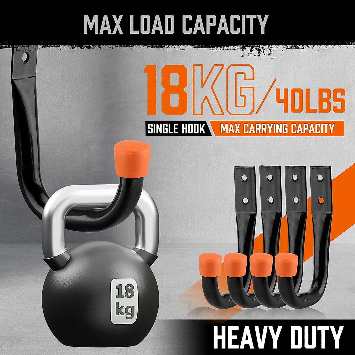 HORUSDY 10-Pack Garage Hooks, Utility Hooks, 9" & 6” Garage Hooks Heavy Duty Wall Hooks for Bikes, Kayak and Hanging Ladders