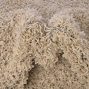 Rugs.com - Über Cozy Solid Shag Collection Rug – 5' x 8' Taupe Shag Rug Perfect for Bedrooms, Dining Rooms, Living Rooms