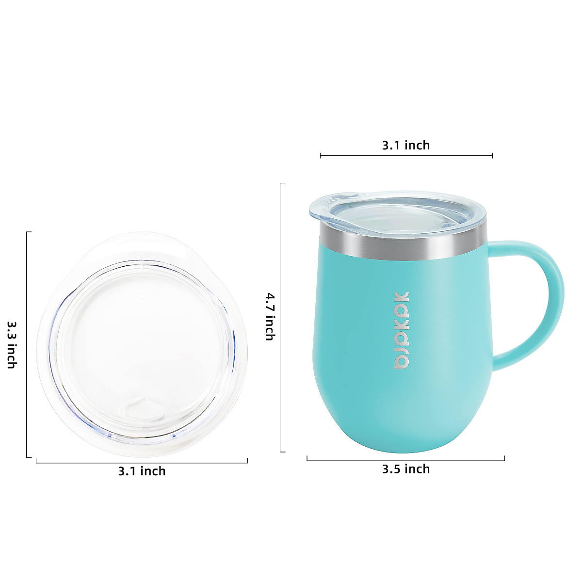 BJPKPK 2 pcs Insulated Coffee Mug, 12 oz Stainless Steel Insulated Coffee Tumbler with Lid for Hot Drinks & Cold Drinks- Turquoise