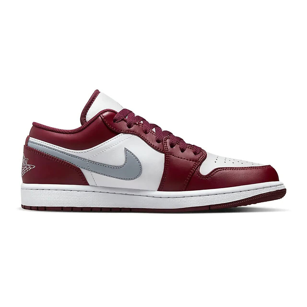 Jordan Men's Air Jordan 1 Low Sneaker, Cherrywood Red/Cement Grey, 10.5