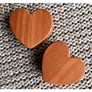 Lobal Domination PAIR of Heart Organic Red Cherry Wood Ear Plugs Earlets Gauges (1/2" (12mm))