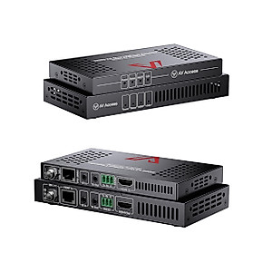 AV Access 4K HDBaseT HDMI Extender Over Ethernet Cat5e/6/6a/7 4K@60Hz 130ft, 1080P@60Hz 230ft, HDMI 2.0 HDR10+, YUV4:4:4, HDCP 2.2, 18Gbps, Plug & Play, IR Return & PoE, Smart EDID