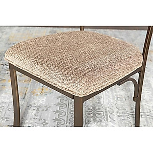 Powell Hamilton Pewter and Bronze Metal Set of 2 Dining Chair