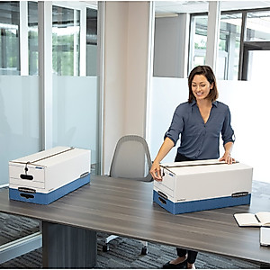 Bankers Box STOR/FILE Medium-Duty Storage Boxes, FastFold, String and Button, Letter, Case of 12 (00704)