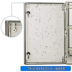 VEVOR Fiberglass Enclosure 23.6 x 15.7 x 9.1" Electrical Enclosure Box NEMA 3X Electronic Equipment Enclosure Box IP65 Weatherproof Wall-Mounted Electrical Enclosure With Hinges & Quarter-Turn Latches