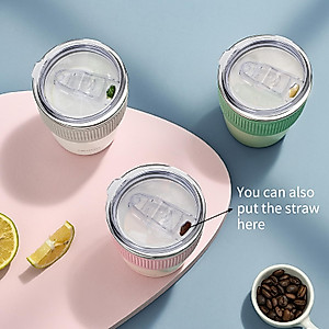 30oz Tumbler Cups Replacement Lids Compatible with YETI Rambler and More, Spill Proof Covers, Straw Friendly (Double Hole), 4 Count (Pack of 1)