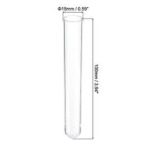 PATIKIL 9ml Plastic Test Tubes with Cork Stoppers, 20Pcs 100x15mm Tubes for Scientific Party Decoration Candy Bead Storage Bath Salt Lab Use, Clear