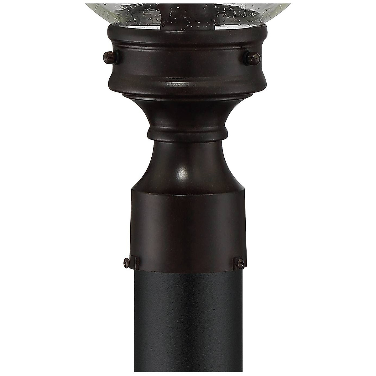 Franklin Iron Works Carriage Traditional Outdoor Post Light Fixture LED Bronze 23" Clear Seedy Glass Decor Exterior House Porch Patio Outside Deck Garage Yard Garden Driveway Home Lawn Walkway