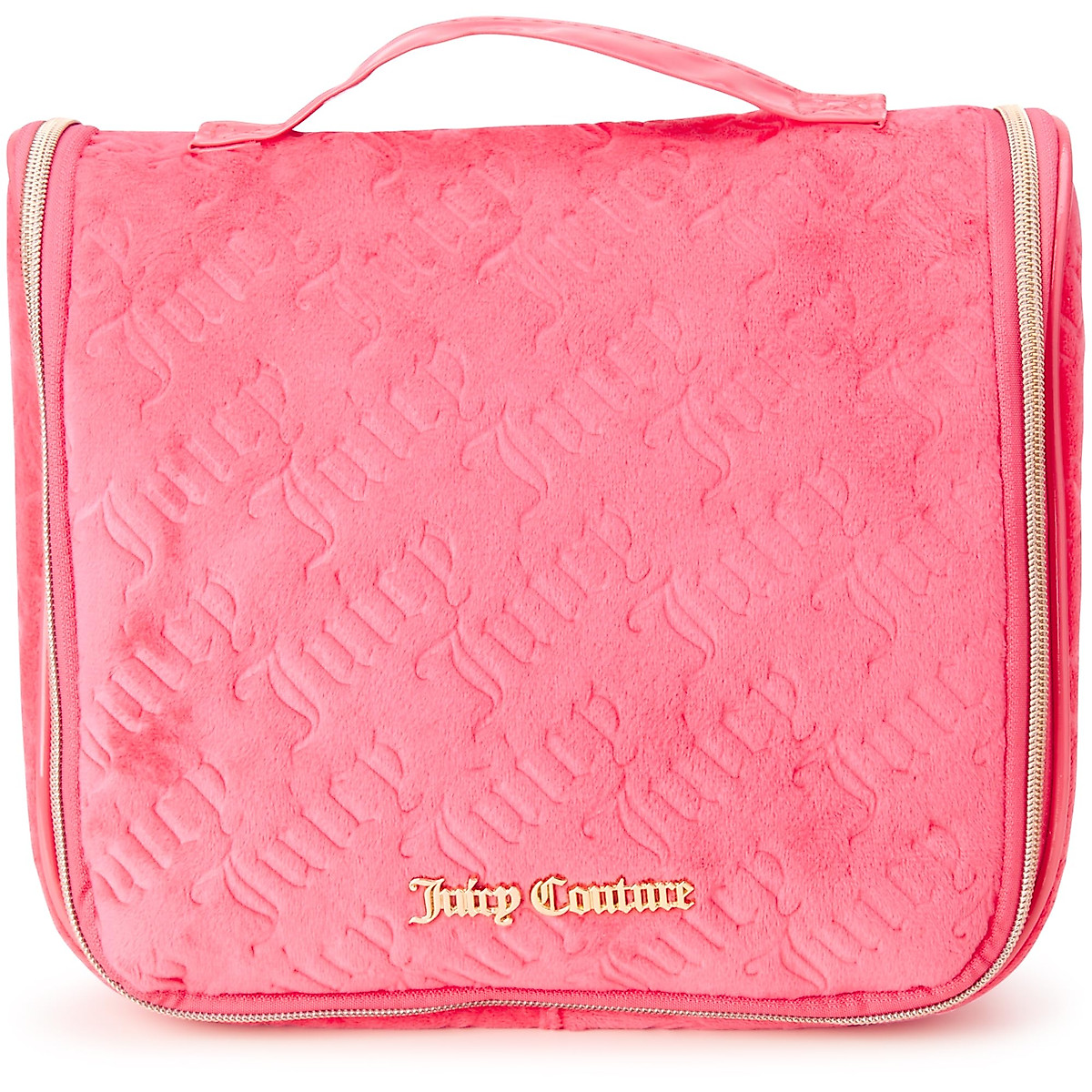 Juicy Couture Women's Cosmetics Bag - Hanging Travel Makeup and Toiletries Kit - Makeup Accessories Organizer Case with Hook, Size One Size, Peach