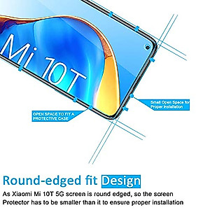 NEW'C 3 Pack Designed for Xiaomi Mi 10T 5G, Mi 10T Pro 5G Screen Protector Tempered Glass, Case Friendly Anti Scratch Bubble Free Ultra Resistant
