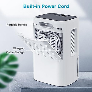 VEAGASO Portable Small Dehumidifiers for Bedroom, Home and Bathroom, Up to 700 Sq.ft, with 7 Colorful Lights, Auto Shut off, 2 Working Modes