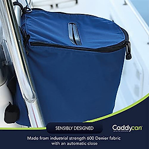 Caddycan - Portable Trash Can for Boating | Tough and Durable Storage Bag for Use with Kayaking, Camping, Hiking, Beach, Fishing | Collapsible, Multi-Purpose, Standard Size, Marine Blue