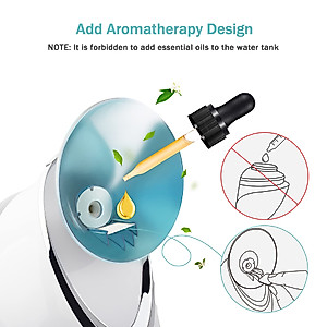 EZBASICS Facial Steamer Ionic Face Steamer for Home Facial, Warm Mist Humidifier Atomizer for Face Sauna Spa Sinuses Moisturizing, Unclogs Pores, with Stainless Steel Skin Kit(Blue)