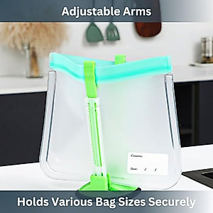 MHSEcoFriendly Meal Prep Storage Kit - 15 Reusable Freezer Bags, Baggy Rack, & 20 Strong Freezer Labels | BPA-Free, Leakproof, & Multipurpose Food Storage