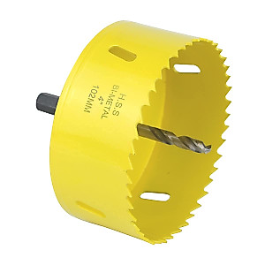 JIECHENG Bi-Metal 4 inch Hole Saw with Arbor Mandrel for Cutting Wood,Cornhole Boards,Drywall,Plasterboard,Plywood,Steel,Aluminium,Brass,Copper,Zinc,Tin,102mm