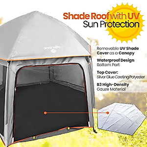 Serenelife ON-The GO Baby and Toddler Pack and Play - playpen - Play Yard Compact, Portable, Lightweight, Foldable- Indoor and Outdoor, w/Canopy, 5 Panel Mattress, Travel Bag (Blue): Baby