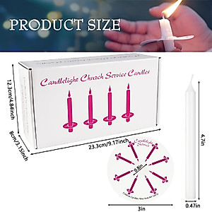 100 Pieces 5-Inch White Unscented Taper Candles with Drip Protectors for Church, Prayer, Shabbat, and Vigil Use