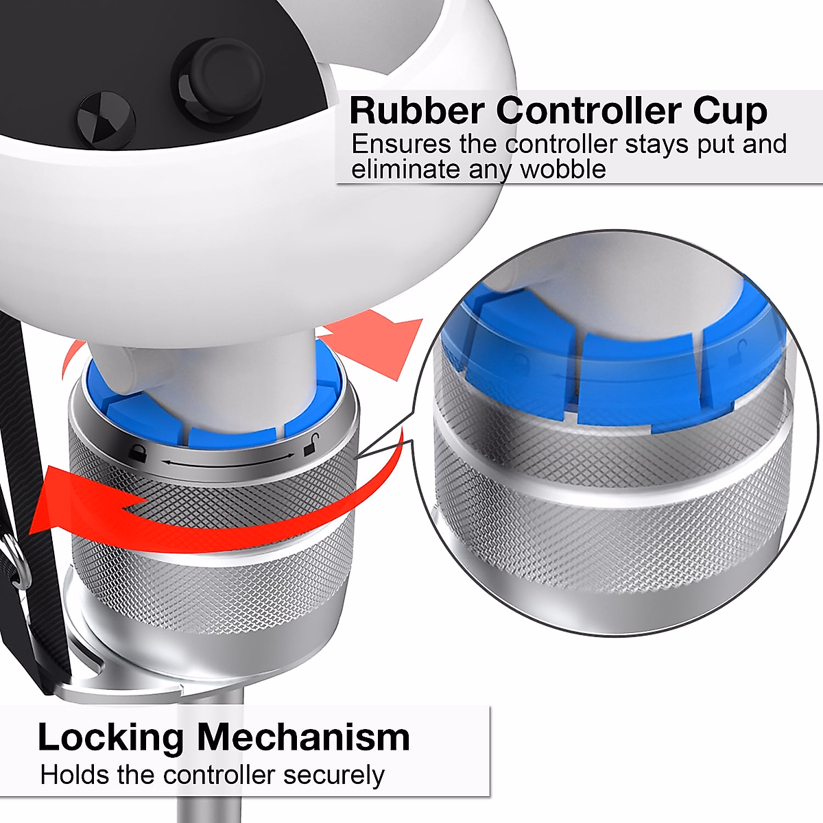 VR Golf Club Handle Accessory for Oculus Quest 2/ Meta Quest Pro - Aluminum Case and Shaft with Real Golf Grip - Quest 2 Golf Club Attachment with Controller Secure Reinforced Straps (2023 Version)