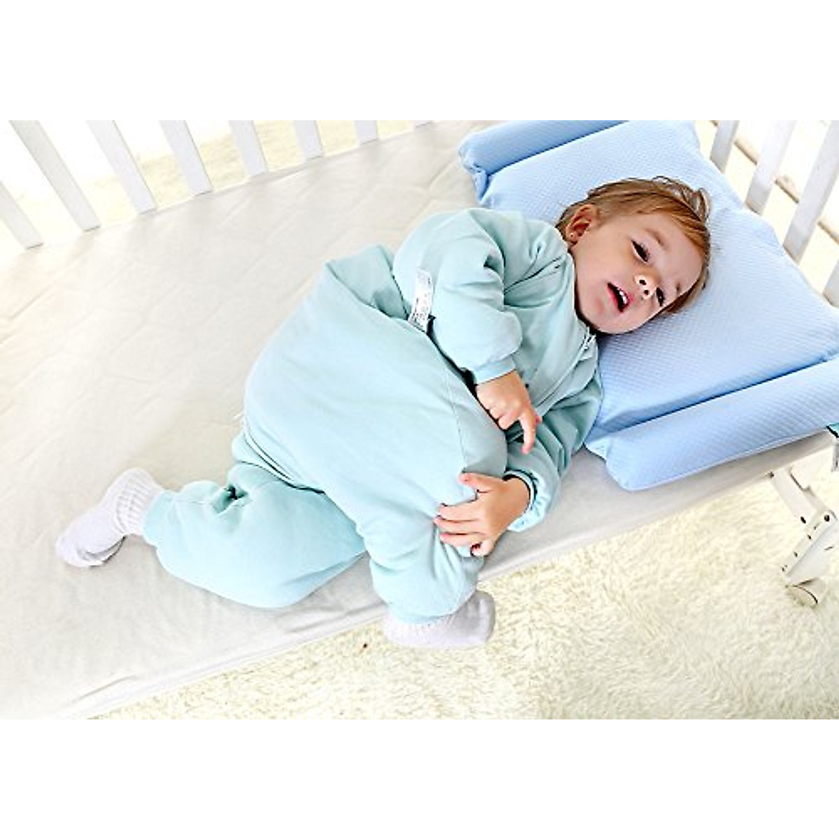RESTCLOUD Baby Sleep Bag with Feet Winter, Wearable Blanket with Legs, Sack for Toddler Thicken 2.5 TOG (2T-4T Year, Large) Blue