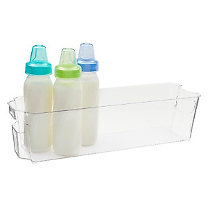 Okuna Outpost Clear Plastic Freezer Organizers, Breastmilk Storage Containers (14.5 x 4 x 3.75 In, 2 Pack)